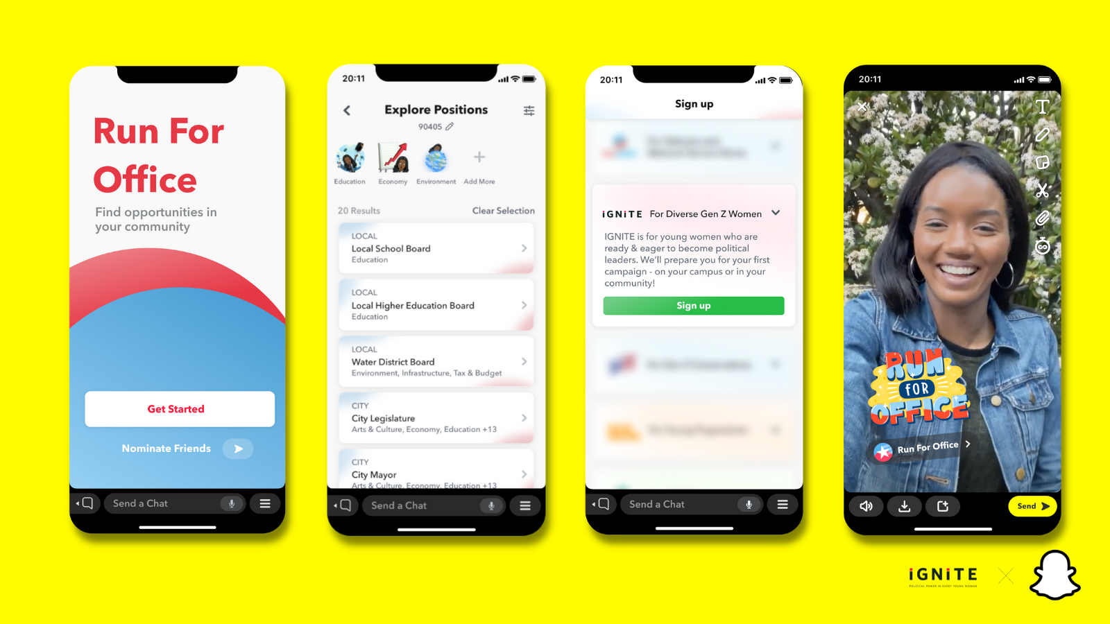 IGNITE partners with Snapchat to activate Gen-Z and Millennials to run for office
